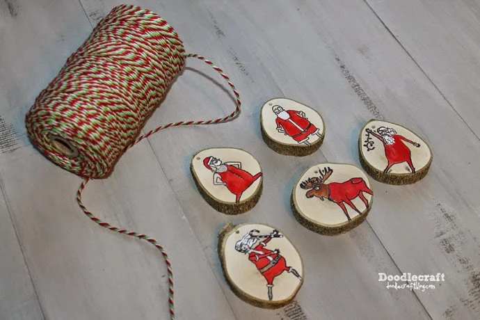 Stampin' Up Visions of Santa Wood Slice Ornaments!