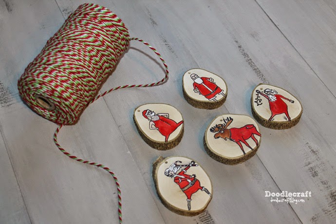 Stampin' Up Visions of Santa Wood Slice Ornaments!