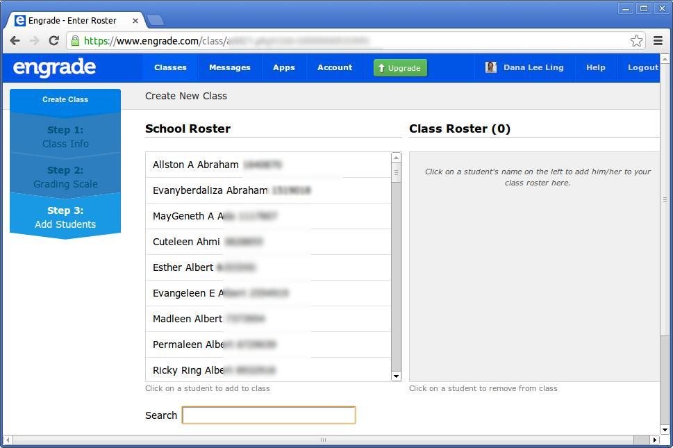 From MyShark to Engrade: Entering class lists