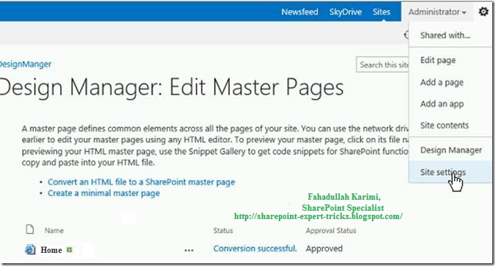 SharePoint Tips and Tricks: How to Create Master Page Using Design ...
