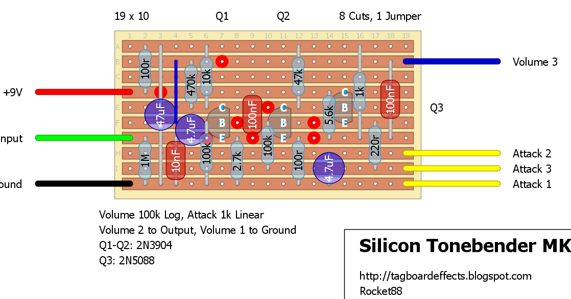 Guitar FX Layouts: Silicon Tonebender MKII