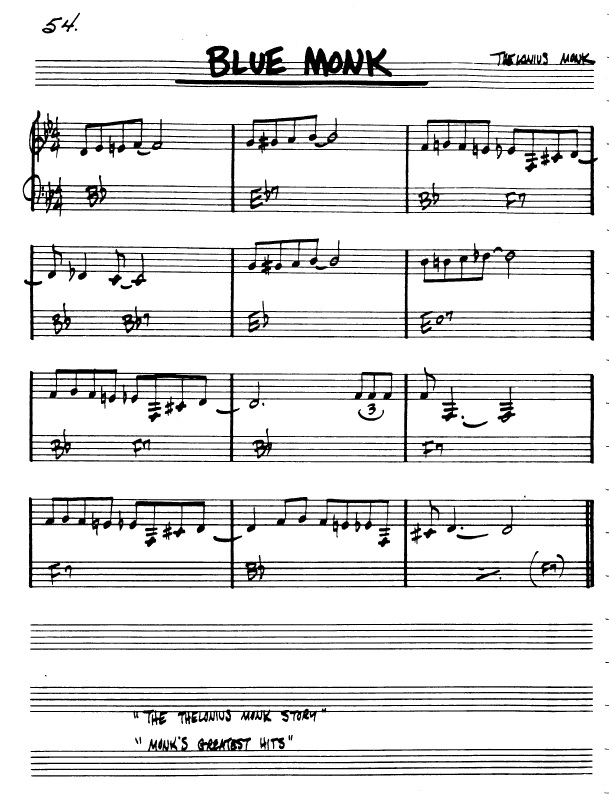 Thelonius Monk - Blue Monk | Partituras para Armonica