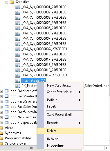 Help On Sql Server Sql Server Statistics Create Update And Delete