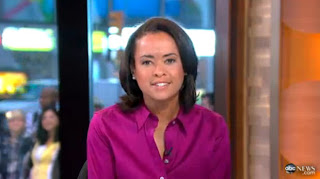 Ladies in Satin Blouses: Linsey Davis - magenta blouse