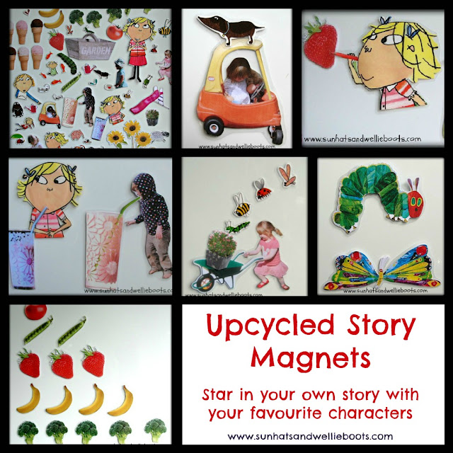 Sun Hats & Wellie Boots: Upcycled Story Magnets