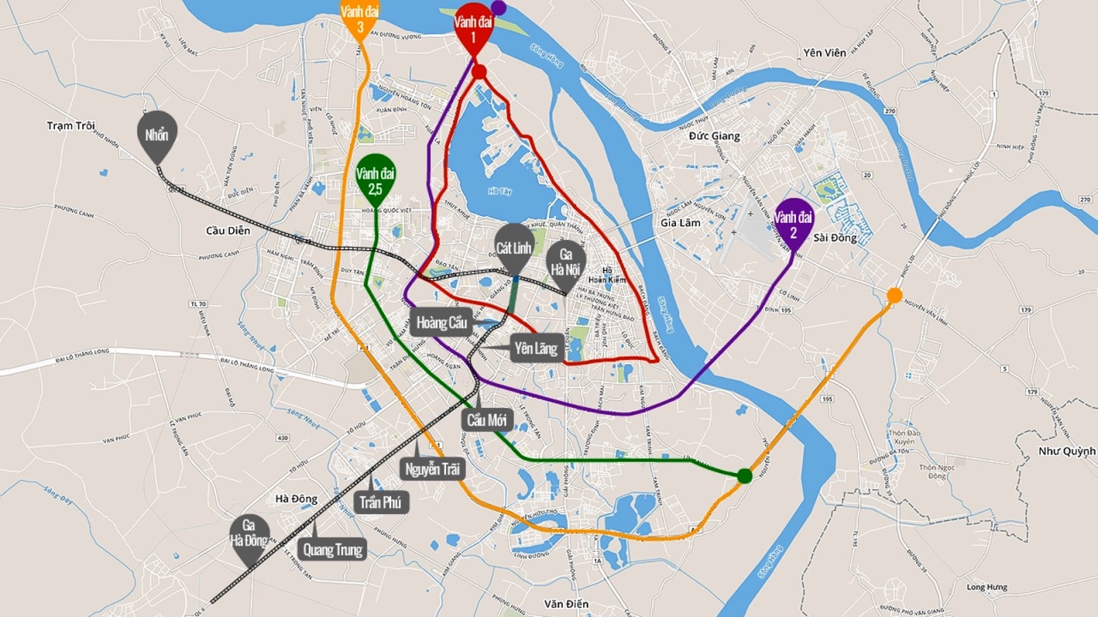 Mạng lưới đường sắt đô thị MRT tại Hà Nội | mrtvietnam