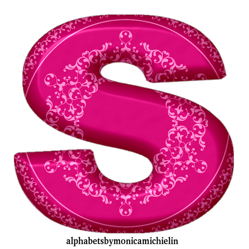 M. Michielin Alphabets: ALFABETO ROSA E ORNAMENTO, PINK ALPHABET AND ...