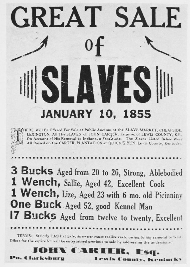 Unbelievable American Slave Sale and Auction Ads From the 19th Century ...