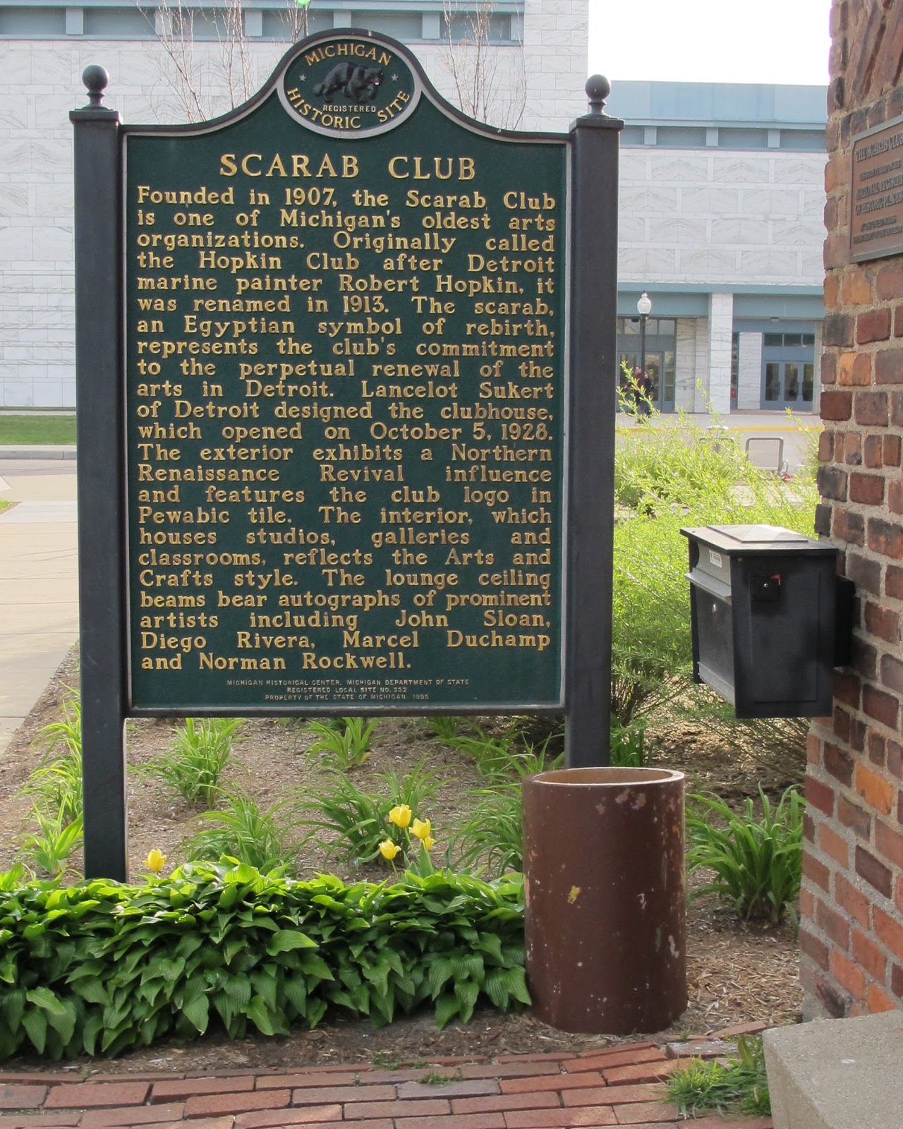 with an artist's hand: "WAX" .. Encaustic exhibition .. The Scarab Club ...