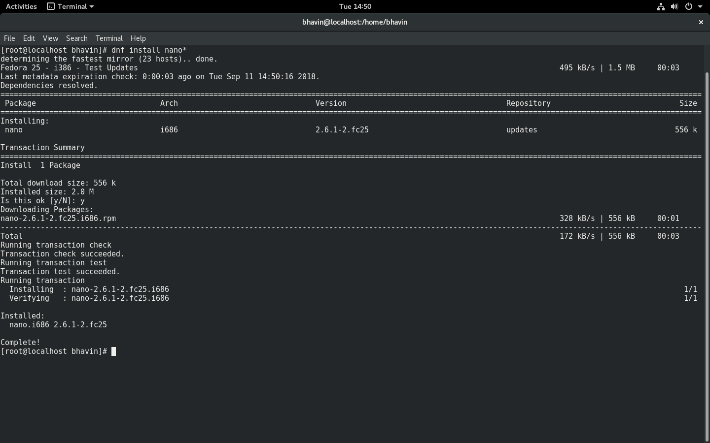 Fedora Linux Commands: February 2019