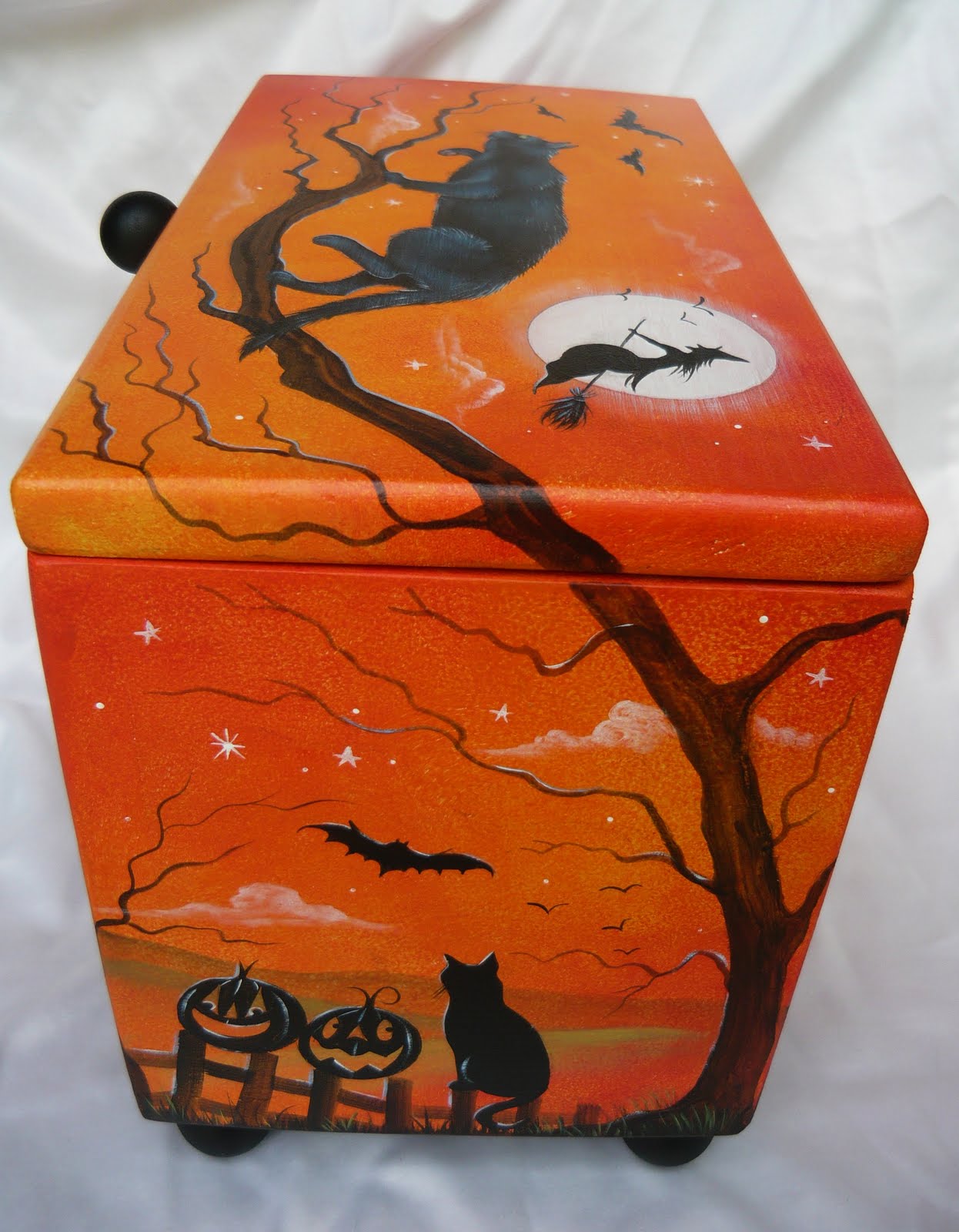 ARTISTIC HALLOWEEN QUEENS: OOAK ORIGINAL HALLOWEEN WOOD CHEST-ON EbAY NOW~