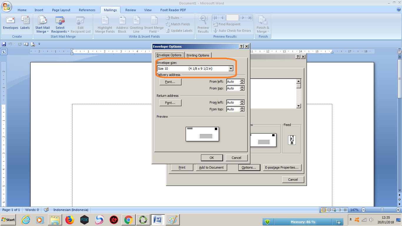 Cara Membuat Amplop Surat di Microsoft Word 2007 - Flash Computer