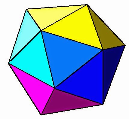DIBUJA GARLO: Icosaedro con diagonal perpendicular al plano horizontal