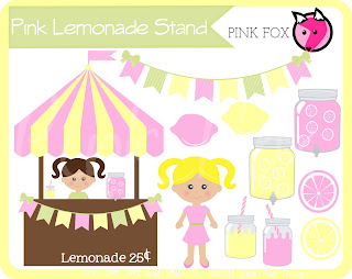 Pink Fox Design: New! Lemonade Stand Clip Art, Digital Papers, and ...