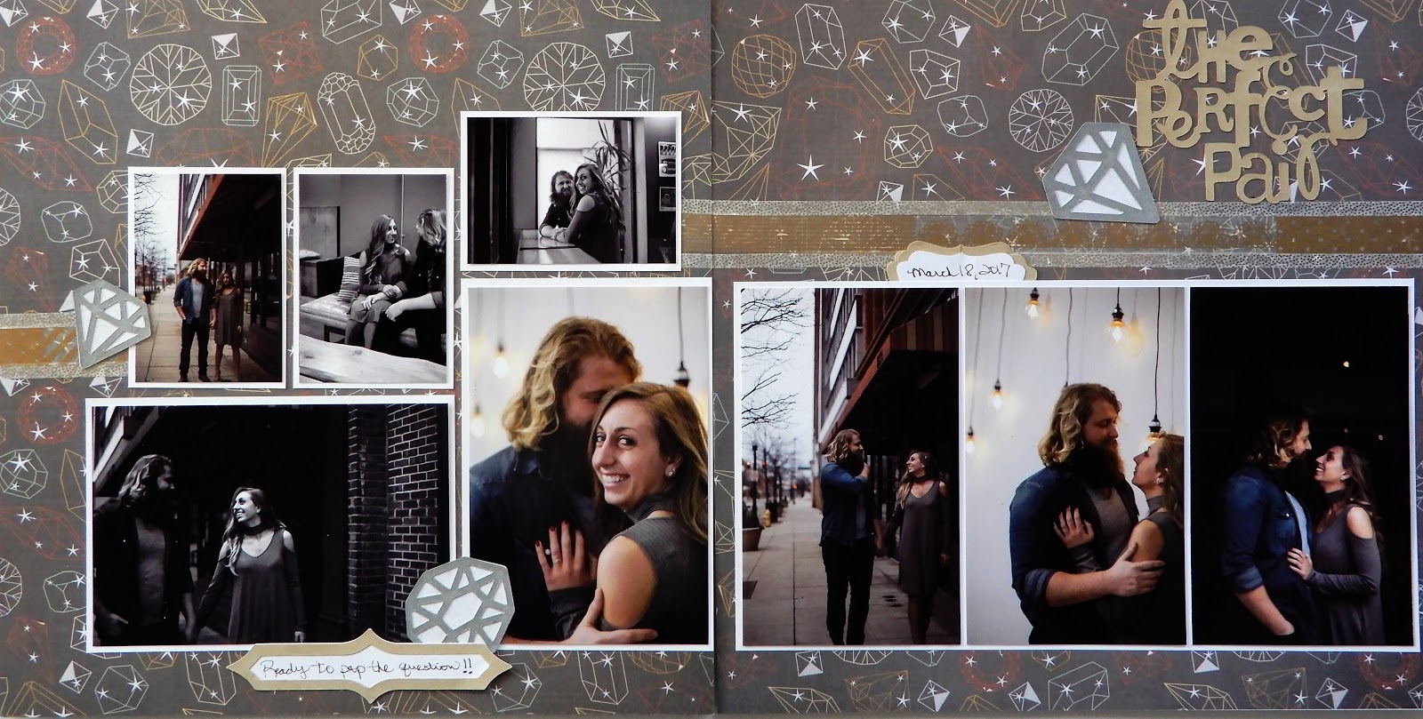 Random Memories: Two Page Scrapbook Layout - "The Perfect Pair"