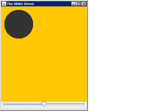 Java Swing JFrame JPanel JSlider Example