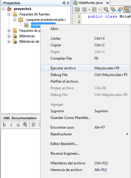Ejemplos Basicos de Lenguajes de Programacion: 1.1 Primer programa en Java , Hola Mundo