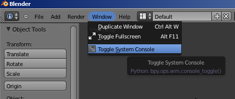 Tip : Launching Blender with the System Console Displayed (Windows)