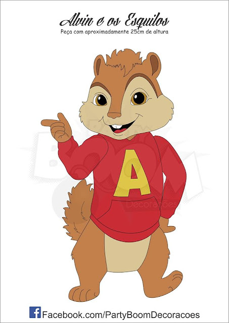 Molde Alvin e os esquilos em feltro grátis - Feltro e moldes para ...