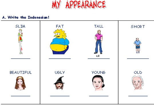 BELAJAR BAHASA INGGRIS MY APPEARANCE | Belajar Membaca Menulis