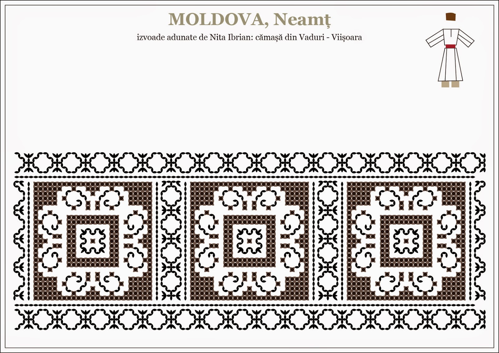 Semne Cusute: Romanian traditional motifs - MOLDOVA, Neamt, Vaduri-Viisoara