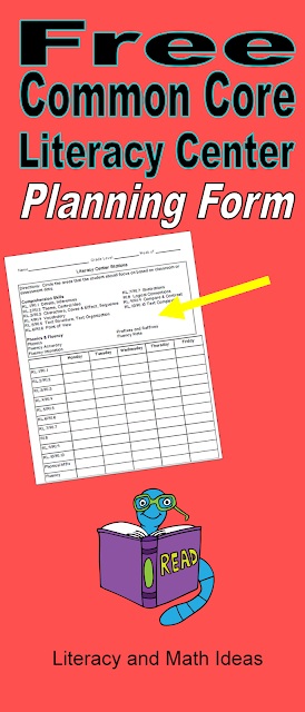 Literacy & Math Ideas: Free Common Core Literacy Center Planing Form