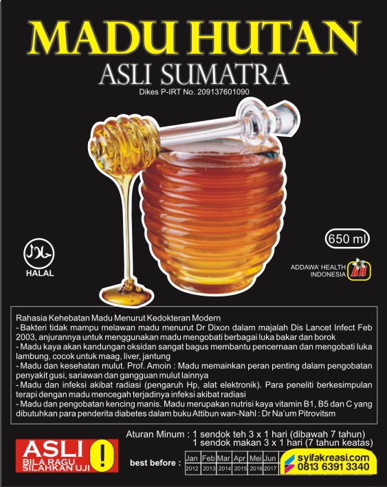 DESAIN LABEL MADU HUTAN ASLI SUMATRA | TAMA DESAIN