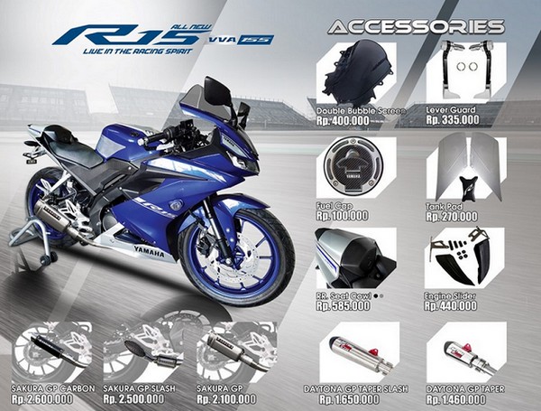 Harga Aksesoris All New Yamaha R15 Resmi 2017 - Portal Majalah Otomotif