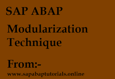 modularization techniques in sap abap