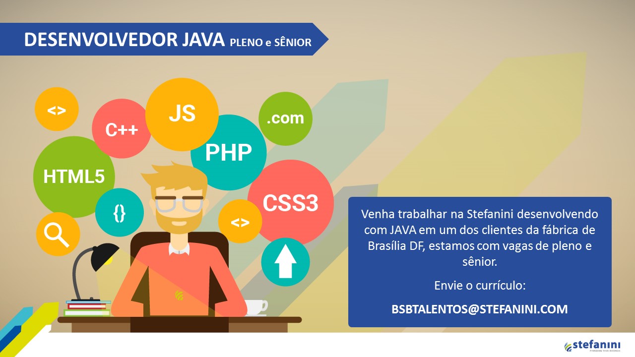 Emprego para Desenvolvedor Java Pleno e Sênior - 03.08.17