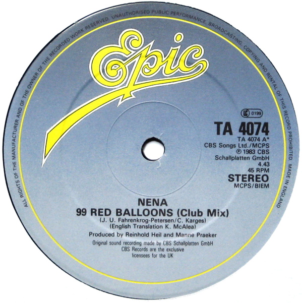 MAXI SINGLES DJ CHARS: NENA - 99 RED BALLOONS (ACTUALIZADO)