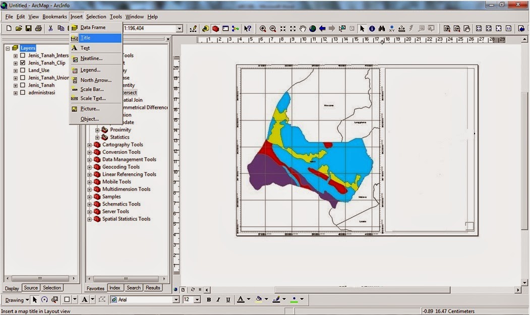Membuat Frame Layout Peta di ArcGIS ~ Air Itu Mengalir