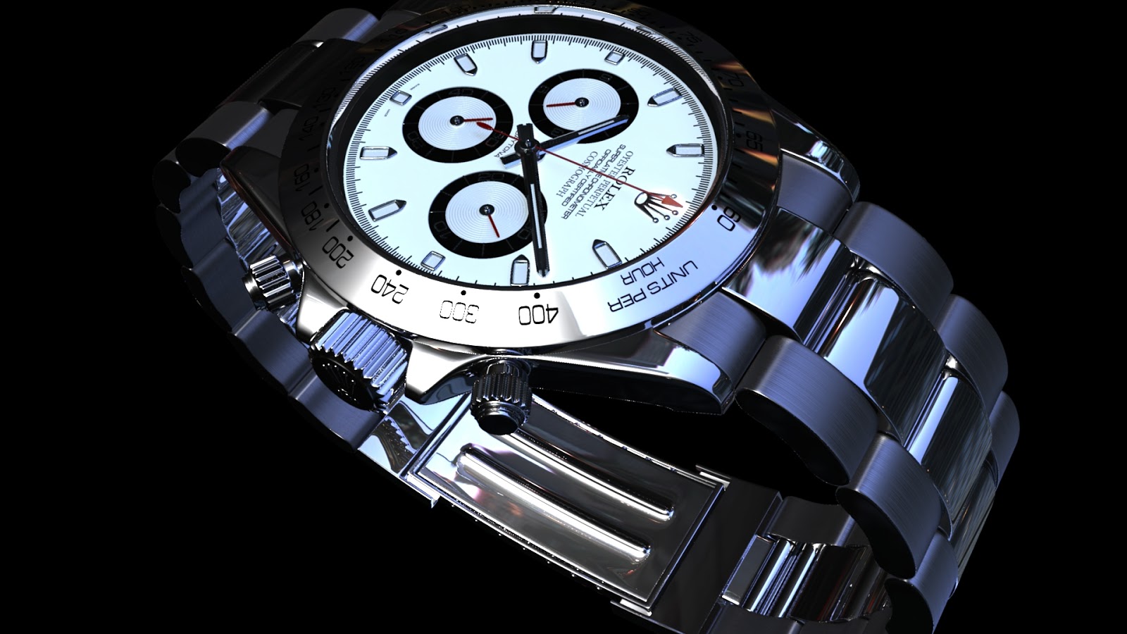 Rolex Watch Modeling Texturing Lighting And Rendering.(Test Renders)