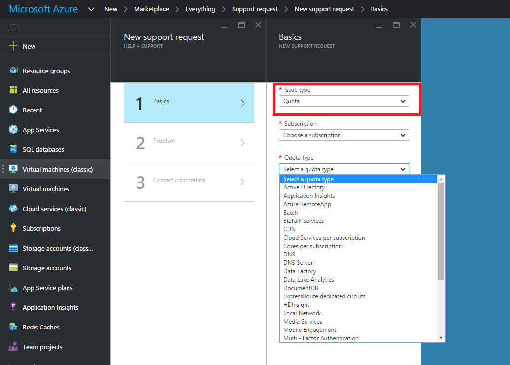 Azure Quotes - Cores per subscription at Azure Region level