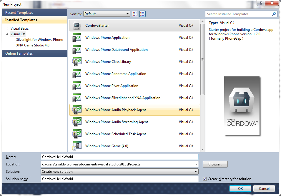 GeeKay Labs: How to set up Apache Cordova (PhoneGap) in Visual Studio Express Edition for ...