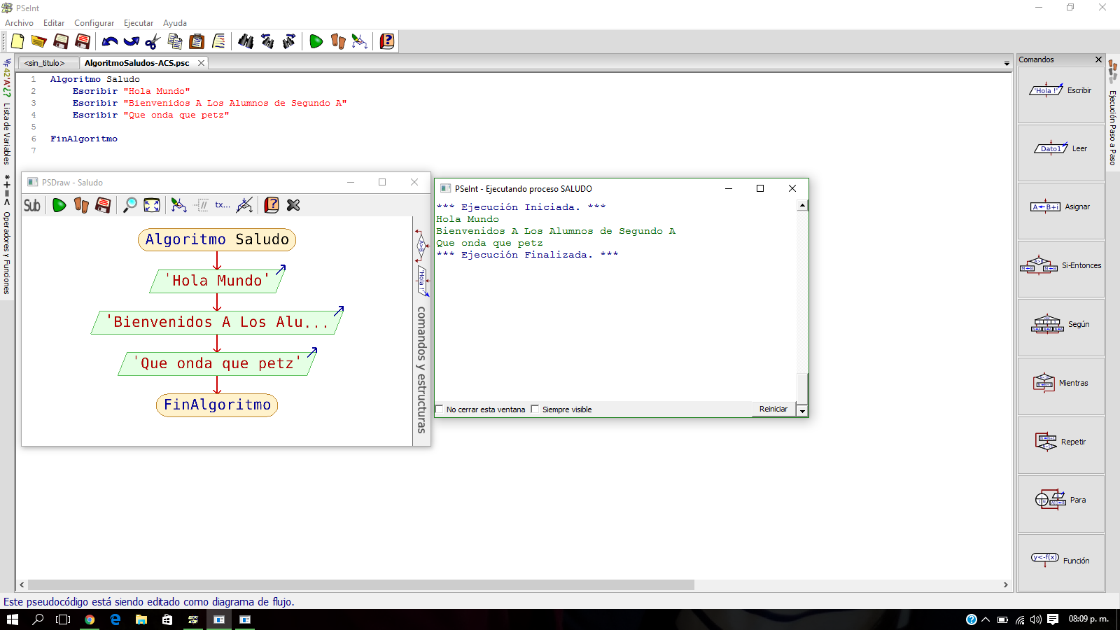 Desarrolla Software Utilizando Programación Estructurada : Algoritmos De Saludo