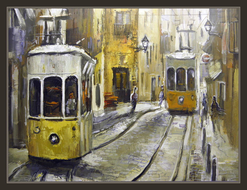 Venta Pintura.Pintor Ernest Descals: TRANVIAS-LISBOA-PORTUGAL-ARTE ...