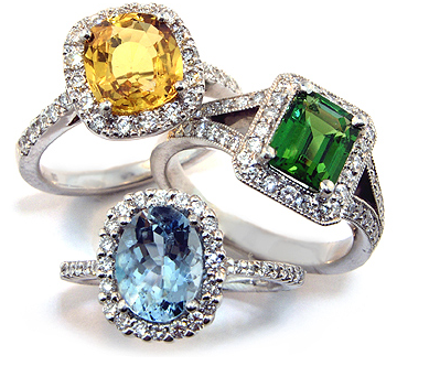 BARCELONA WEDDING DESIGNERS: Engagement Rings With Colored Stones