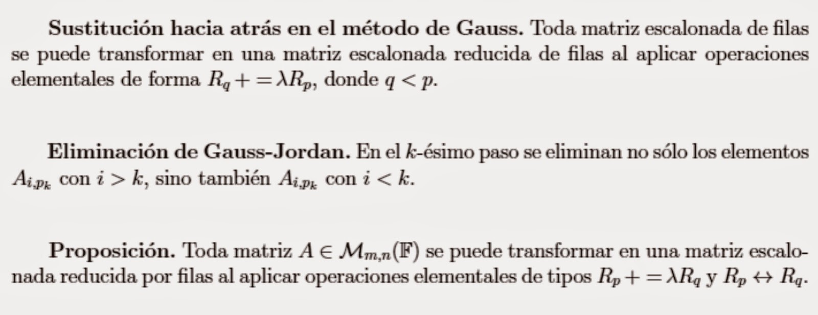 Algebra Lineal: Matriz Escalonada y Escalonada Reducida