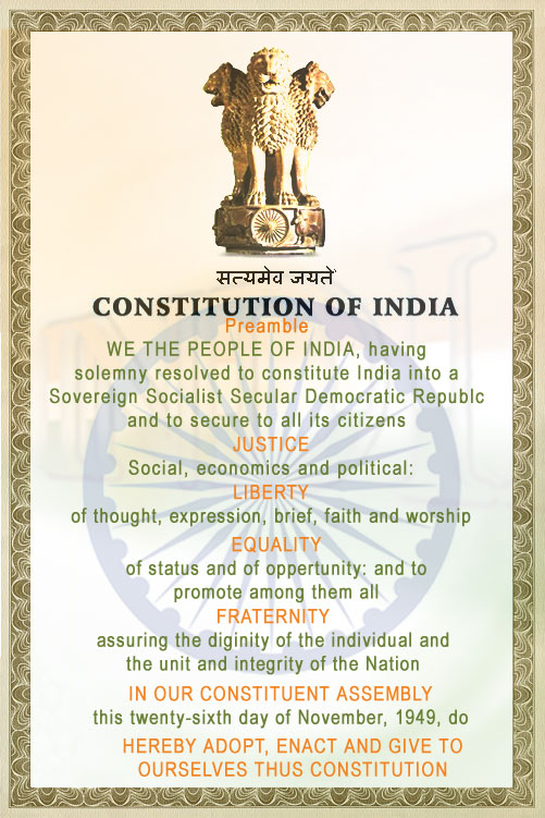 Indian Polity - भारतीय राजनीति: Text of the Preamble