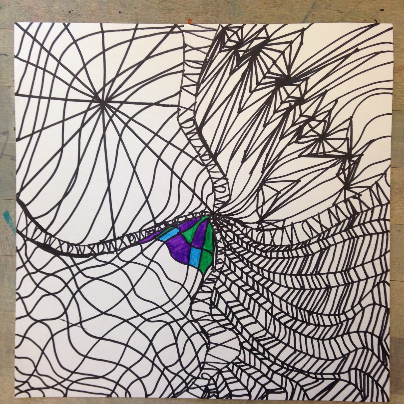 Art Room Blog: 5th Grade- Name Spiral Warm and Cool Colors..