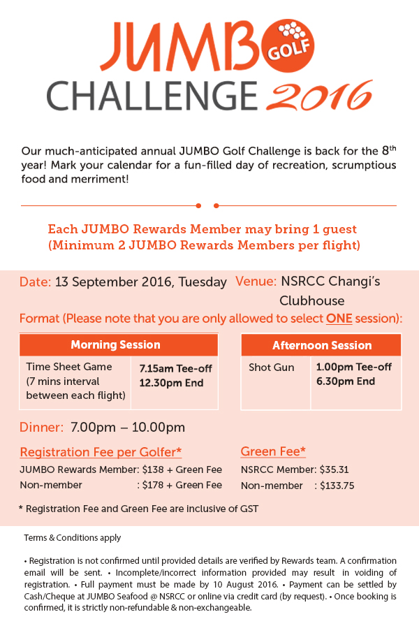 The Singapore Golfer: JUMBO Golf Challenge