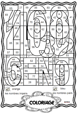 DECOTÂME...TÂME: le 100 ème jour : coloriage magique