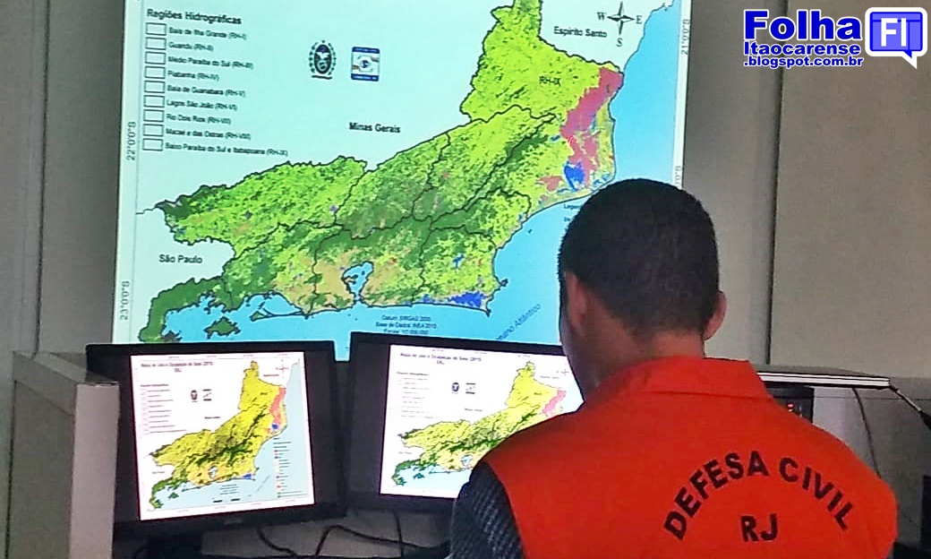 Mapa mostra riscos de fogo em vegetação no estado do Rio