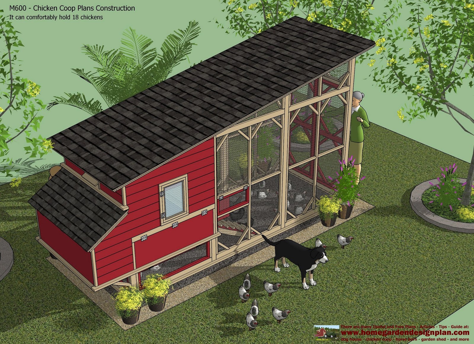 Chcken Coop: M600 Chicken Coop Plans Construction Chicken Coop Design ...