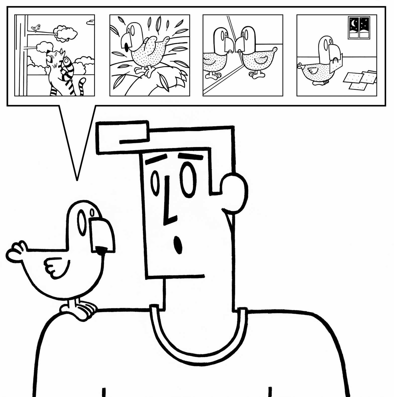 Mariano Ilustrado El Loro Pelado Para Colorear