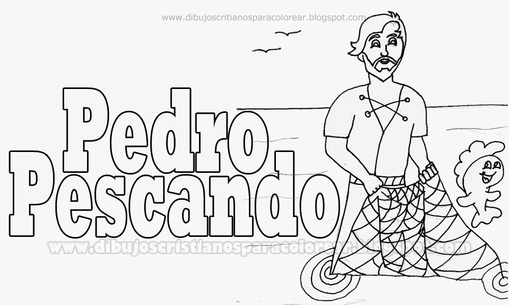 Pedro el pescador - Dibujos cristianos para colorear ~ Dibujos ...
