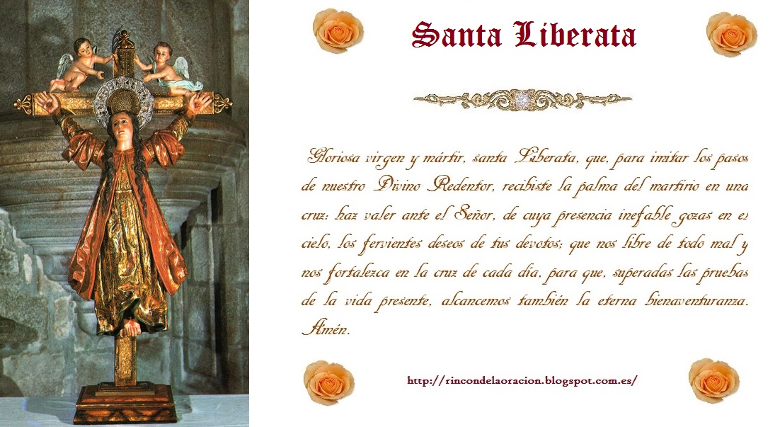 Rincón de la Oración: Estampas Oraciones Santa Liberata