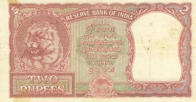 Old Currency Notes of India - 1949 - 1957 Two Rupees Indian Currency ...