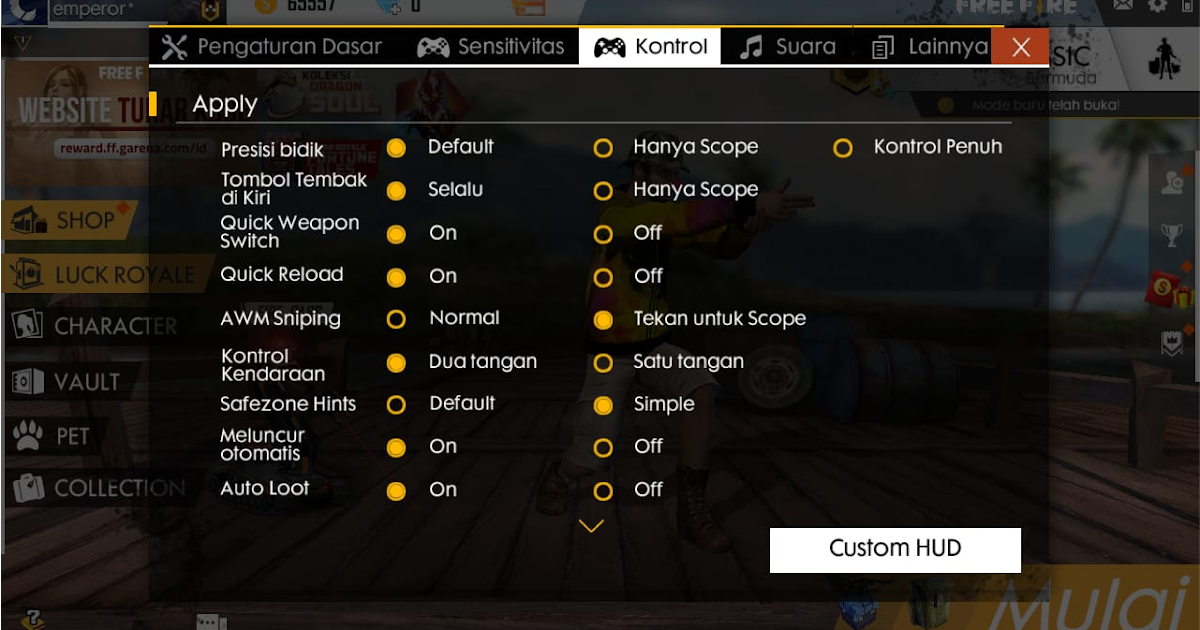 Cara Setting Free Fire Control Dan Sensitivitas Di Android ...